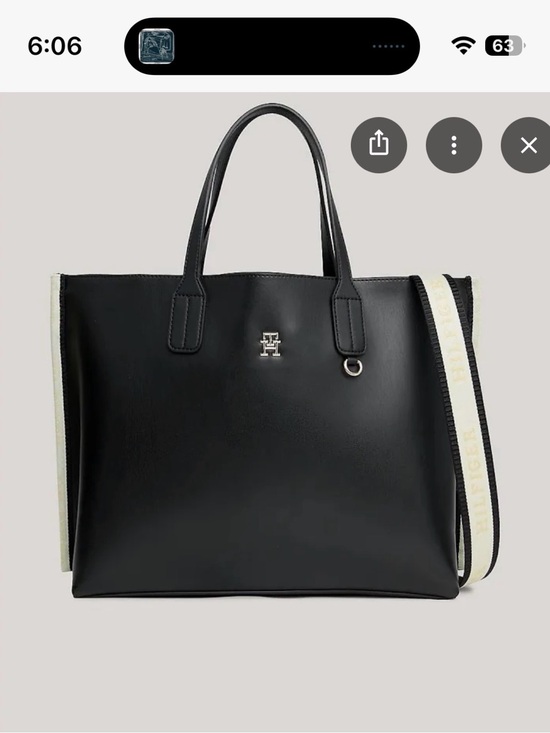 Tommy Hilfiger | Bags | Tommy Hilfiger Black Th Monogram Tote | Poshmark